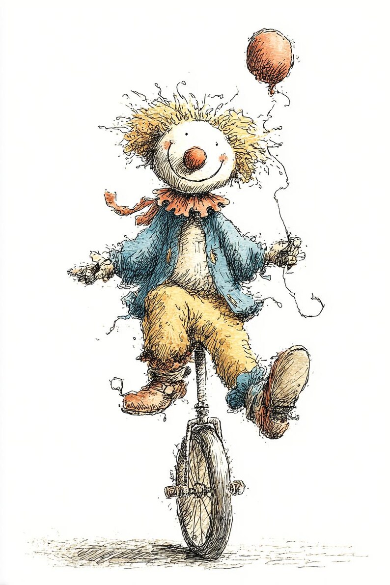 Unicycle Clown, Circus Act, Funny Clown, Carnival Ride, Balancing Clown ...