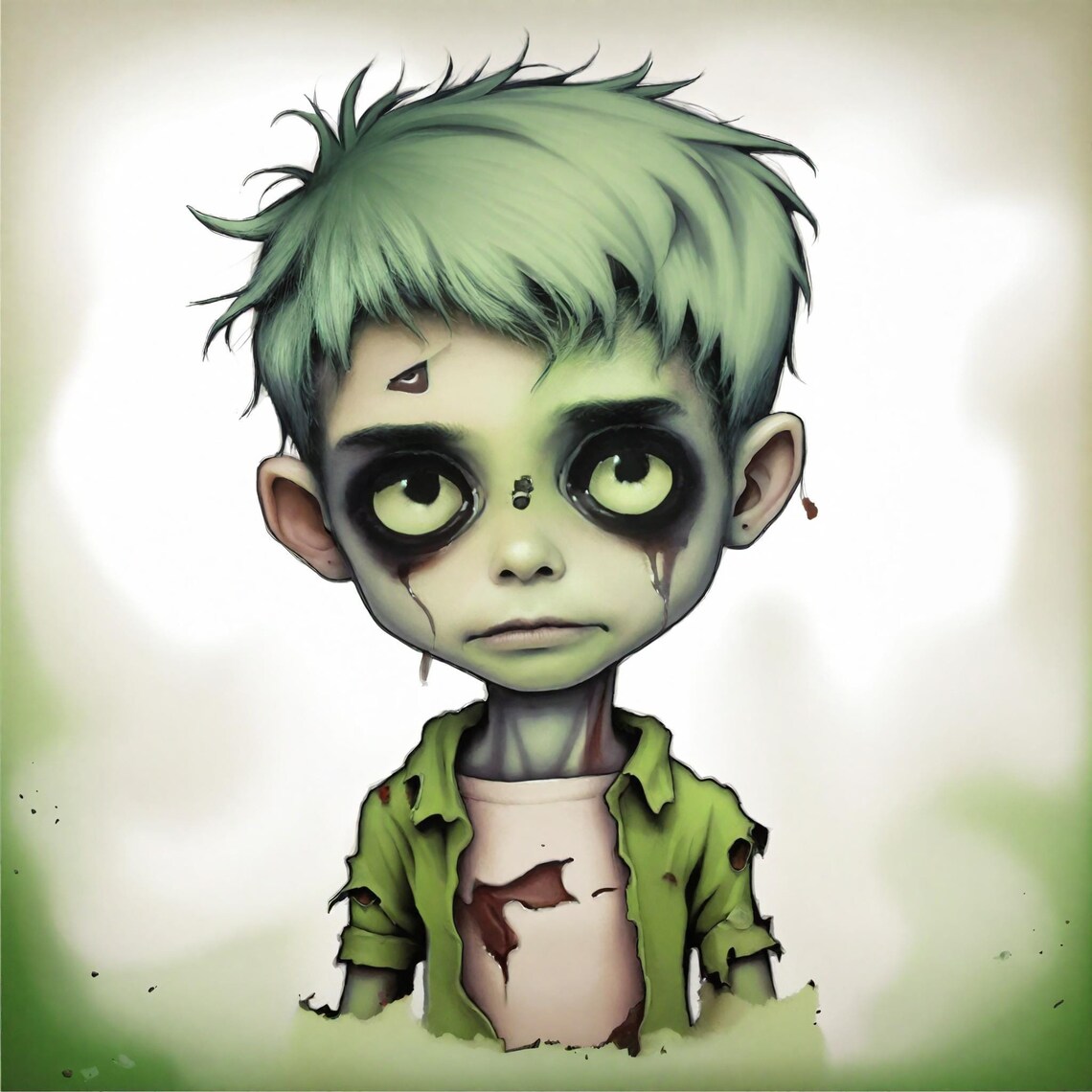 Cute Zombie Boy Png File, Sublimation, Clip Art, T-shirts, High Quality ...