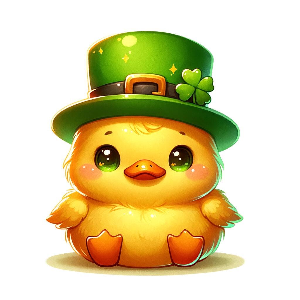 Cute and Whimsical St. Patricks Day Ducks, JPG Clipart Images, Irish ...