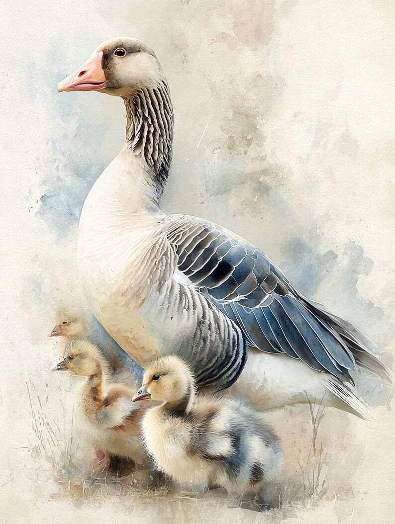 Mother Goose and Goslings PNG Images, Spring Farm (digital Download) - Etsy