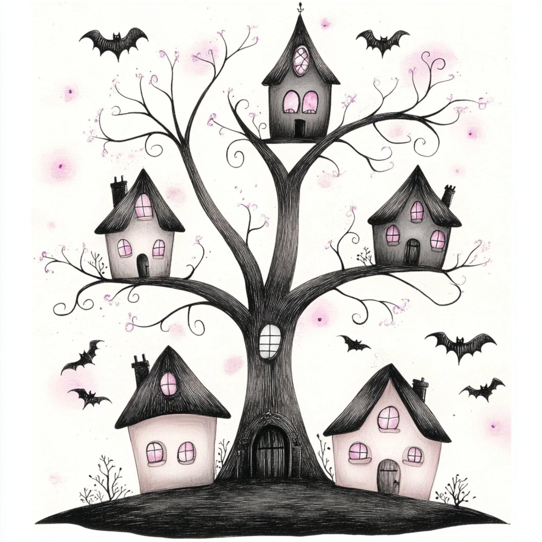 Tree House, Haunted Treehouse, Spooky Fairy Tale, Gothic Fantasy Art ...