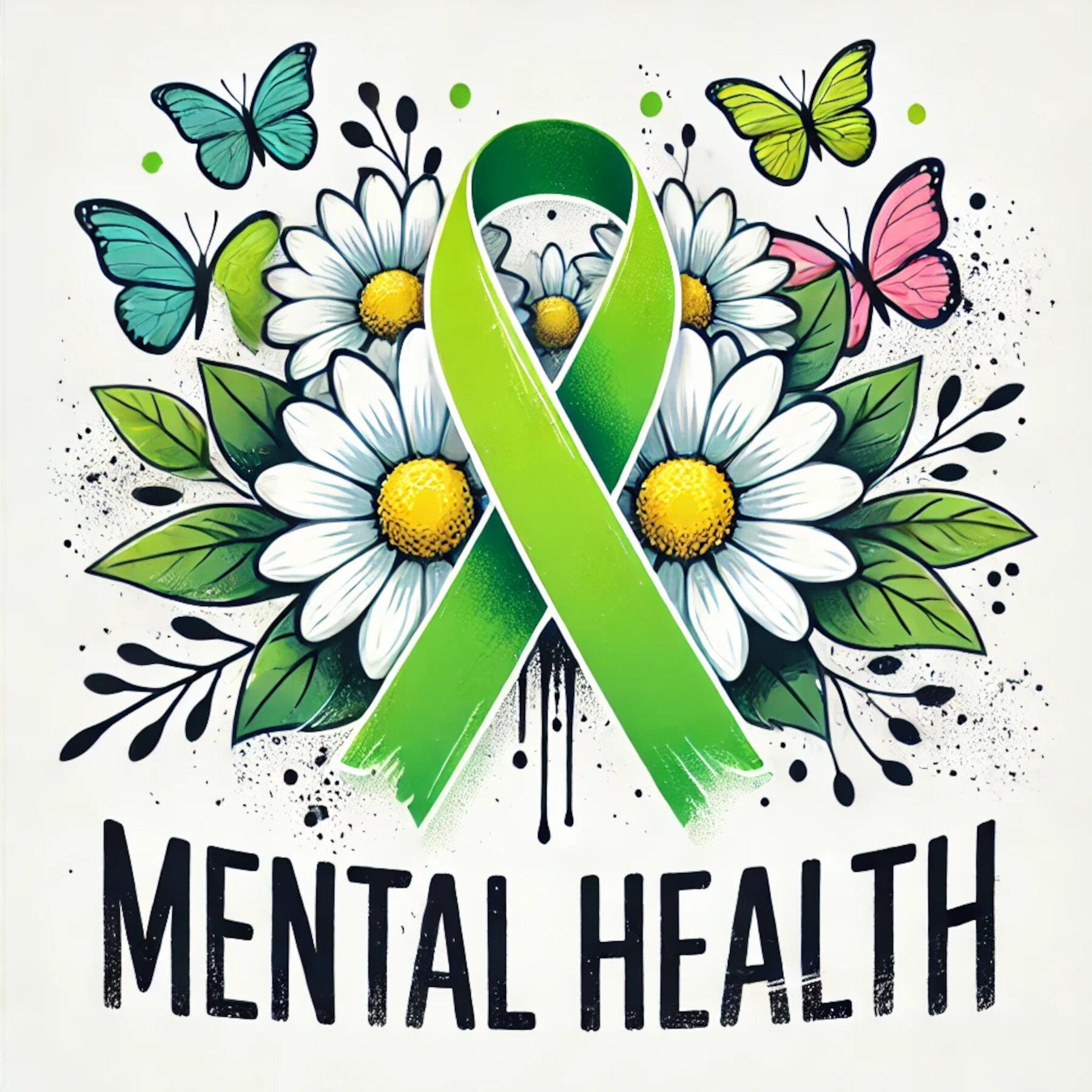 Mental Health Awareness, Mental Health Clipart, Lime Green Ribbon ...