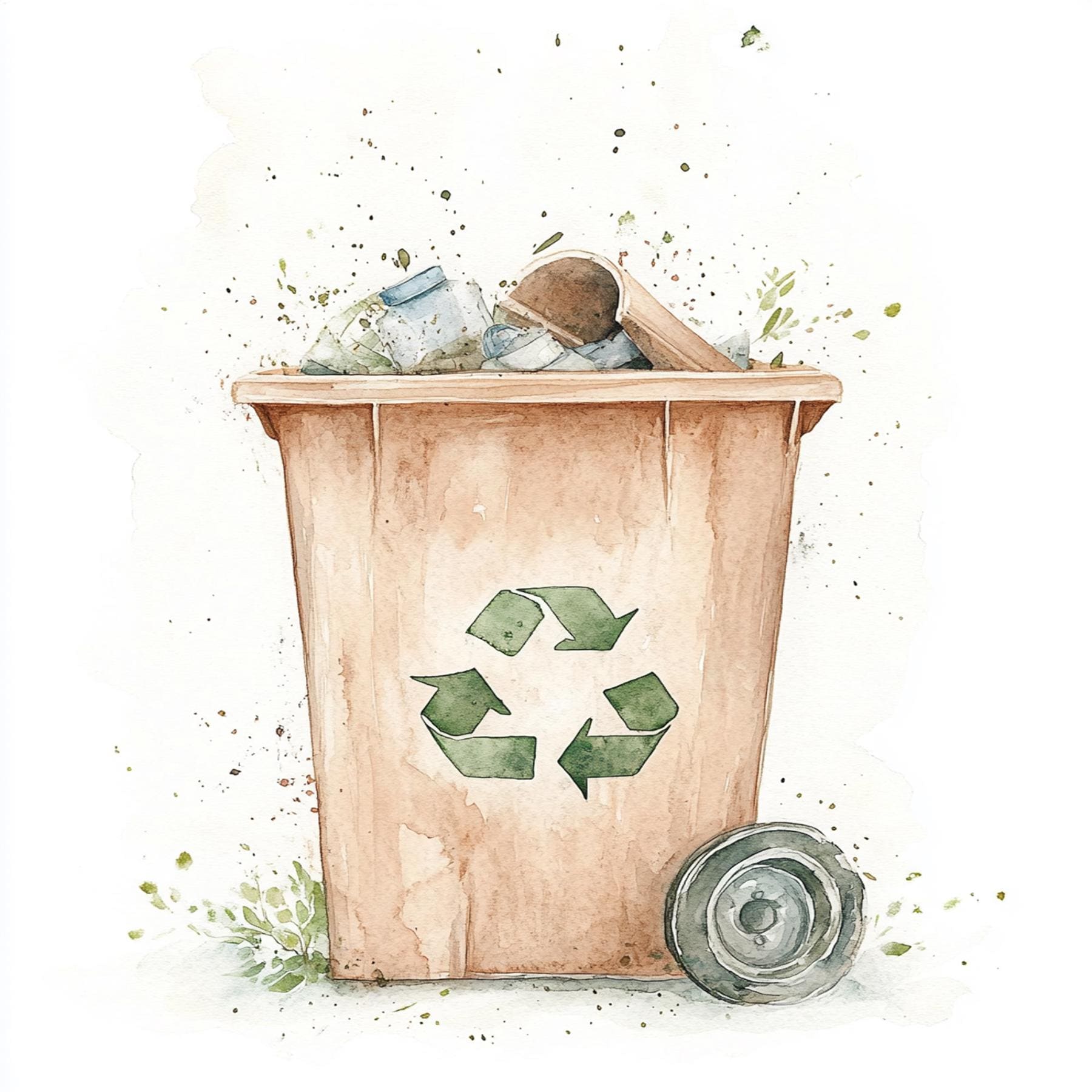 Recycling Bin, Eco Clipart, Trash Can Art, Green Waste Art, Compost Bin ...