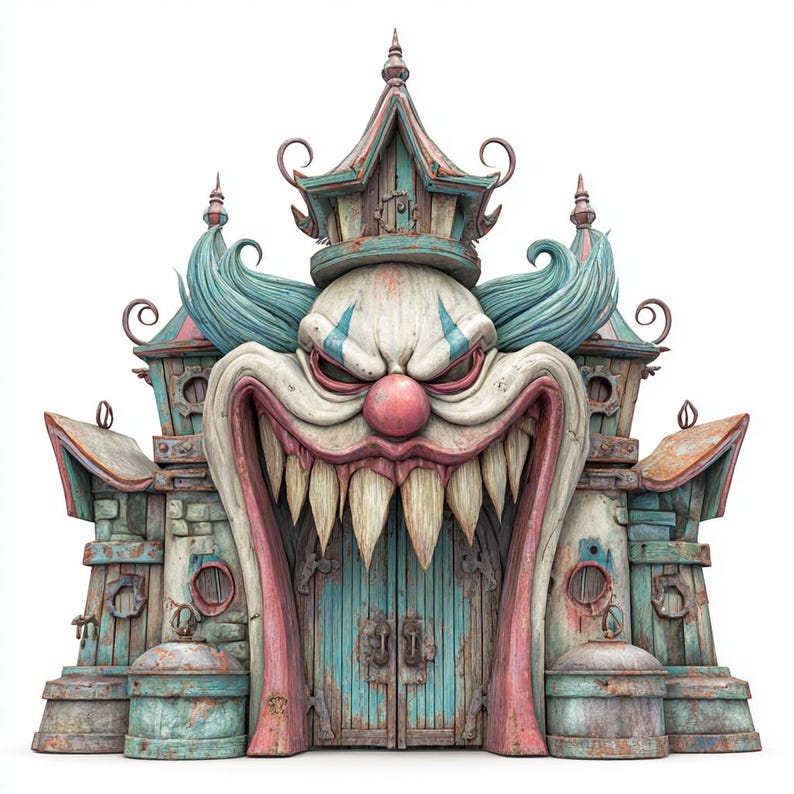 Creepy Circus, Haunted Carnival, Clown Face, Scary Funhouse, Spooky ...