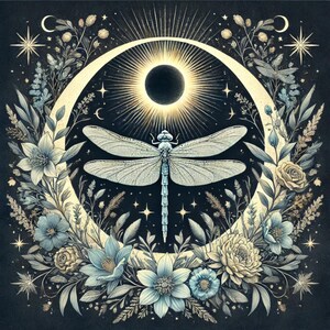 Celestial Dragonfly, Fantasy Clipart, Dragonfly, Celestial Image ...