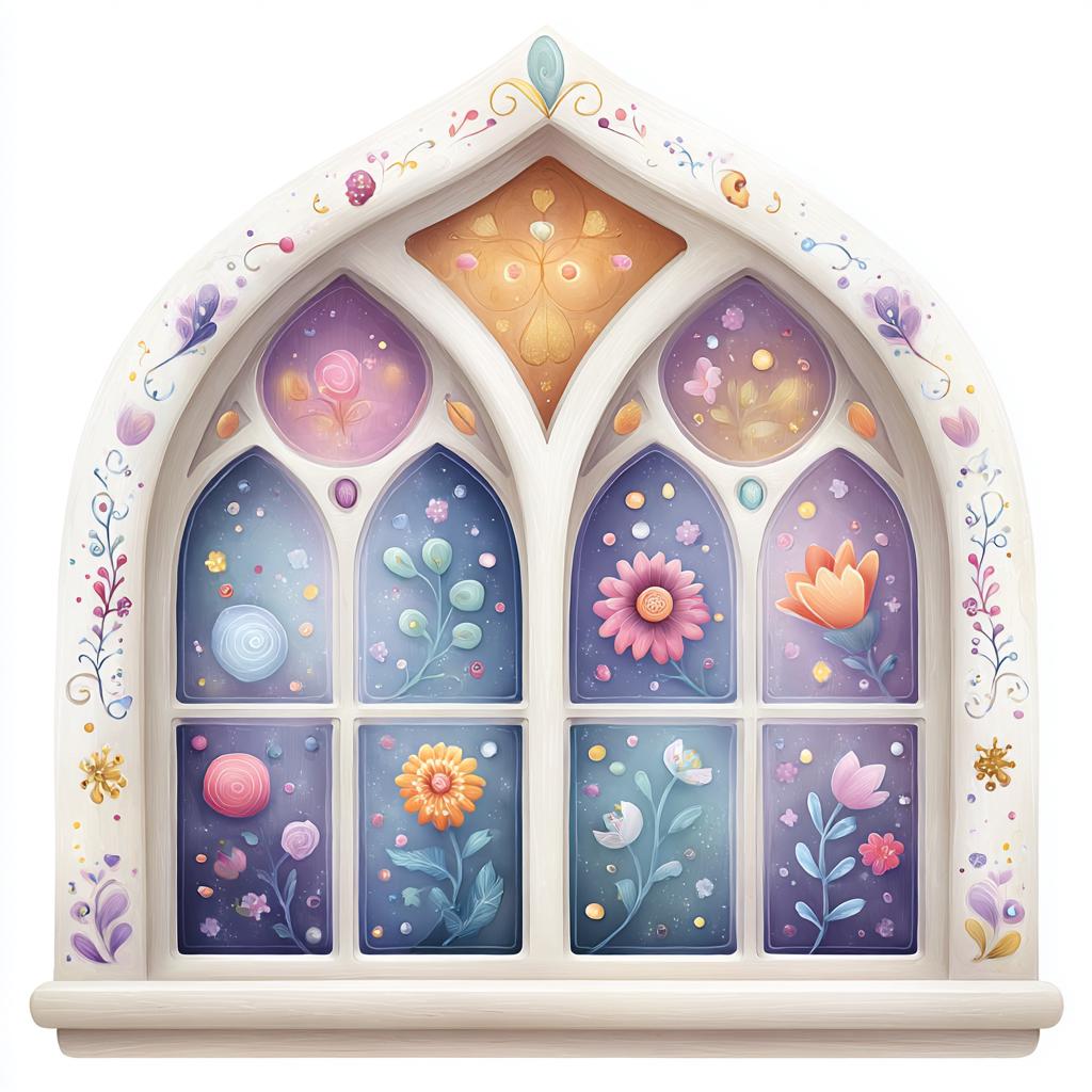 Mini Window Art, Floral Window, Whimsical Decor, Fantasy Home, Pastel ...