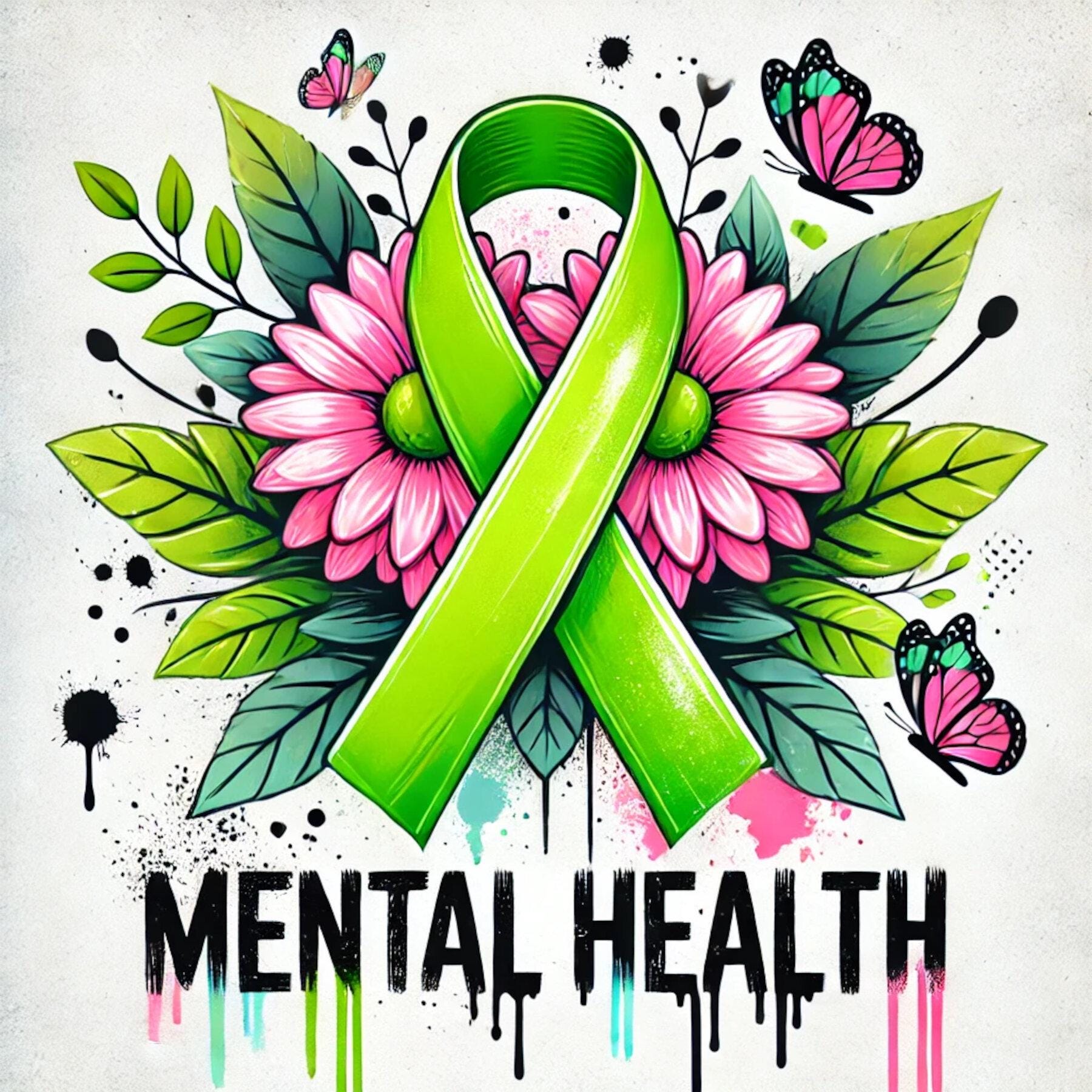 Mental Health Awareness, Mental Health Clipart, Lime Green Ribbon ...