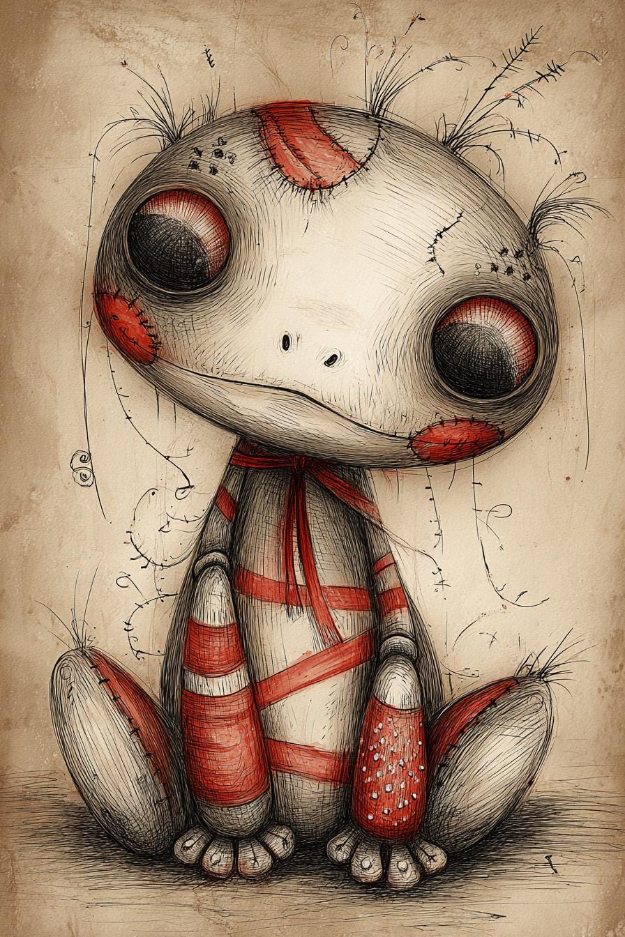 Gothic Frog Art, Creepy Cute Art, Dark Toad Print, Whimsical Goth, Goth ...