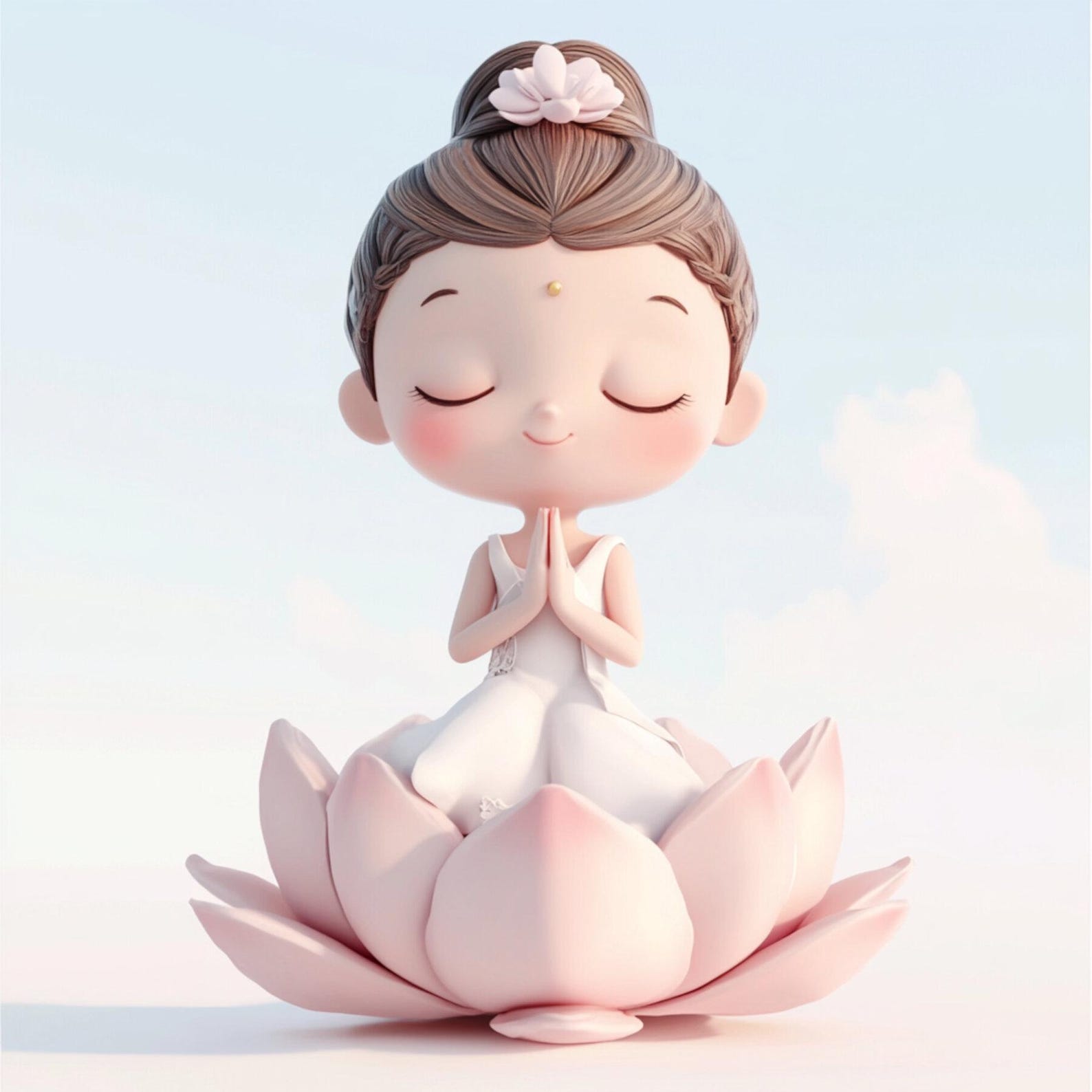 Lotus Calm, Lotus Girl Art, Zen Girl Clipart, Calm Buddha Pose ...