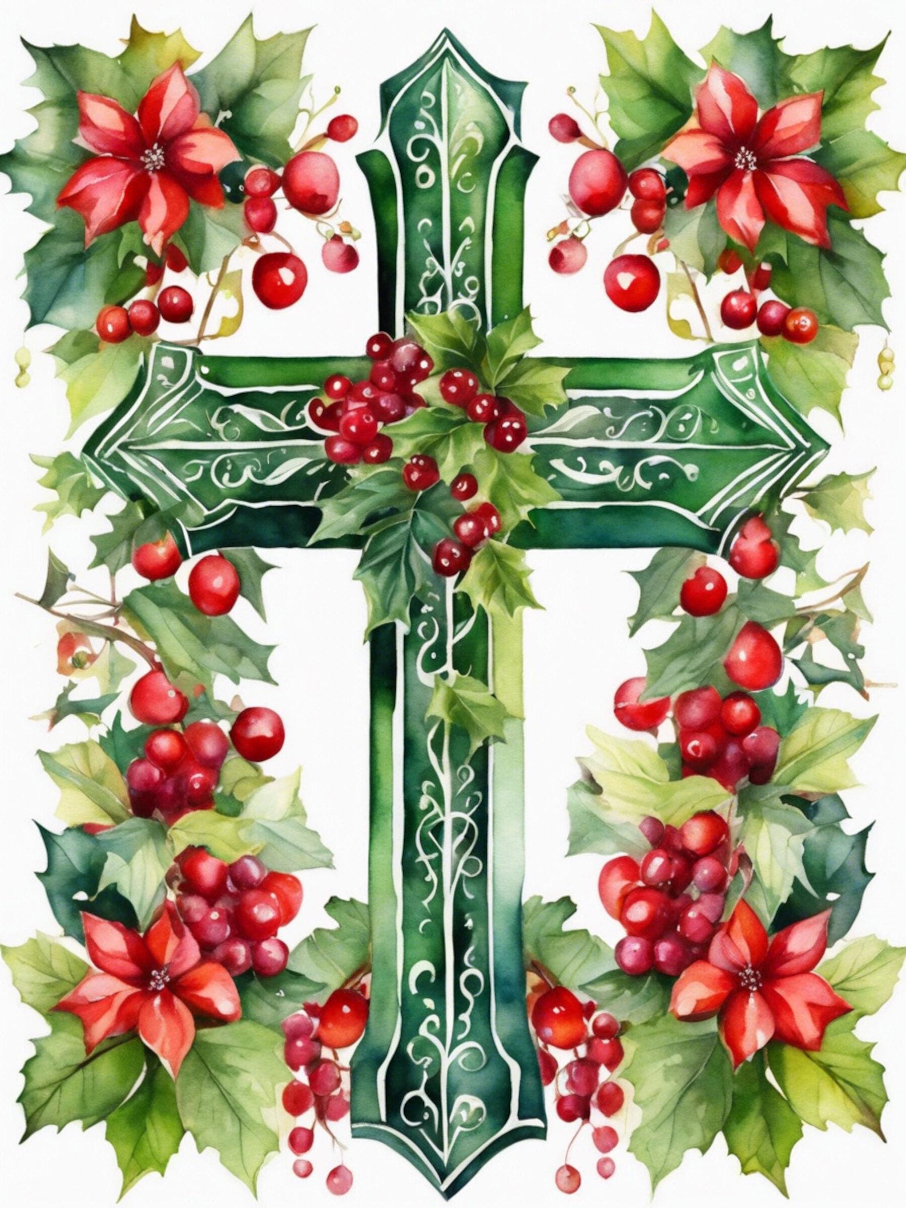 Holly Cross, Christmas Cross, Religious Festival, Cross of Christ ...