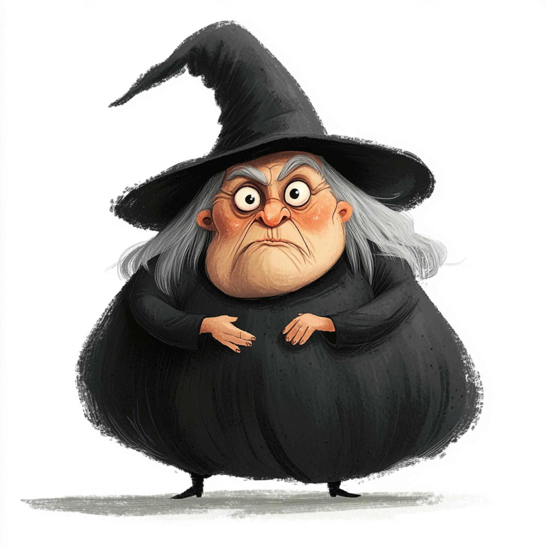 Grumpy Witch, Witch Clipart, Grumpy Witch, Funny Witch, Cartoon Witch ...