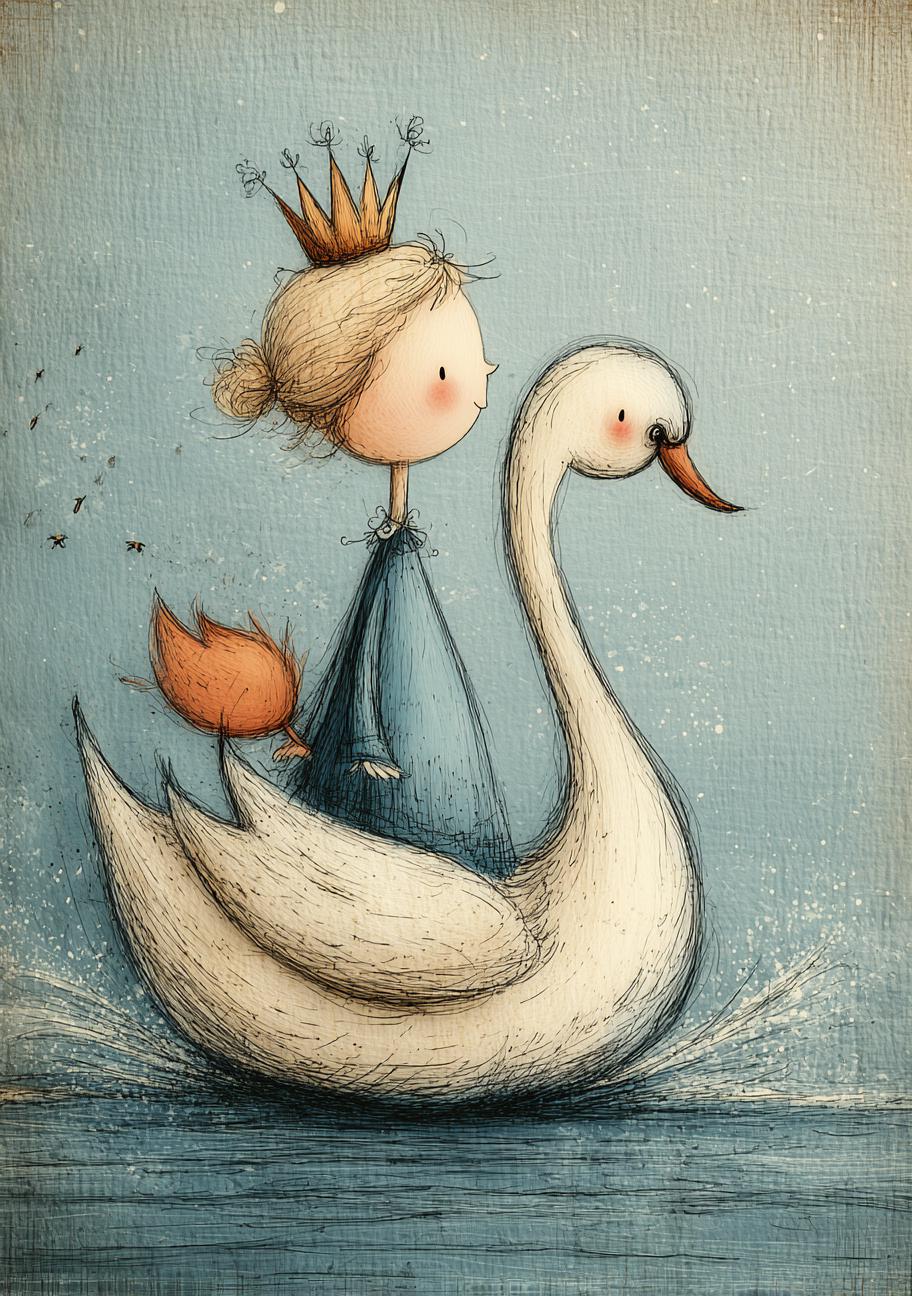 Fairy Tale Art, Swan Princess, Whimsical Swan, Fantasy Artwork ...