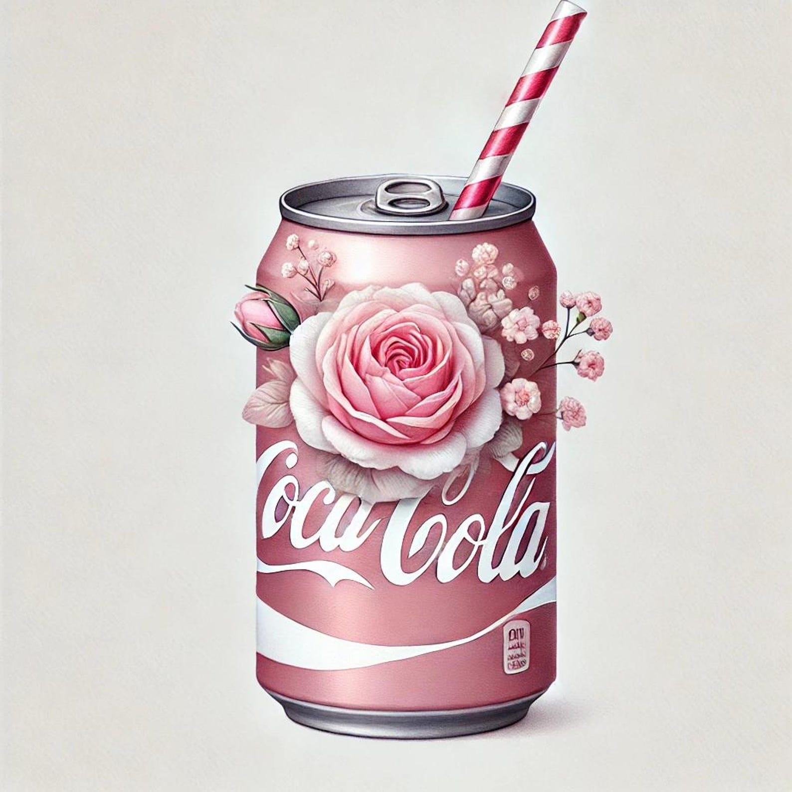 Pink Coke Can, Coca Cola Art, Floral Soda Can, Pastel Coke Aesthetic ...