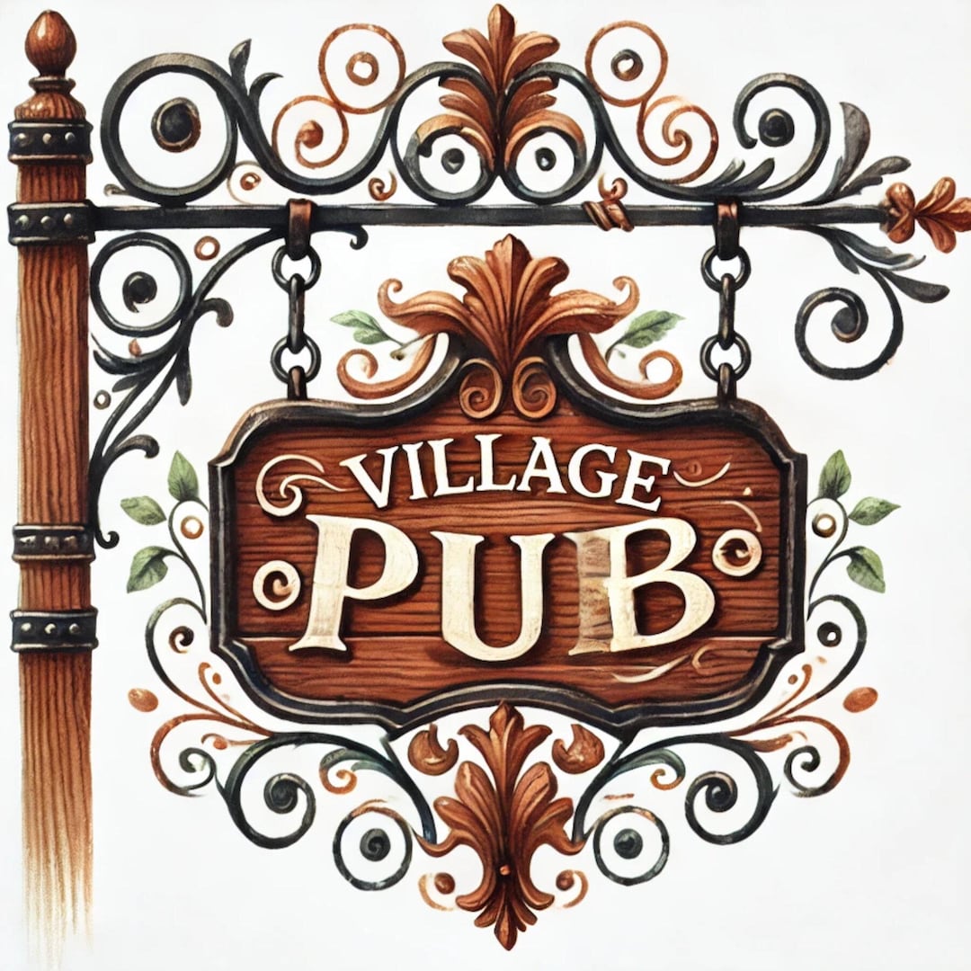 Pub Clipart, Vintage Pub, Rustic Pub Art, Village Bar Art, Cozy Pub ...