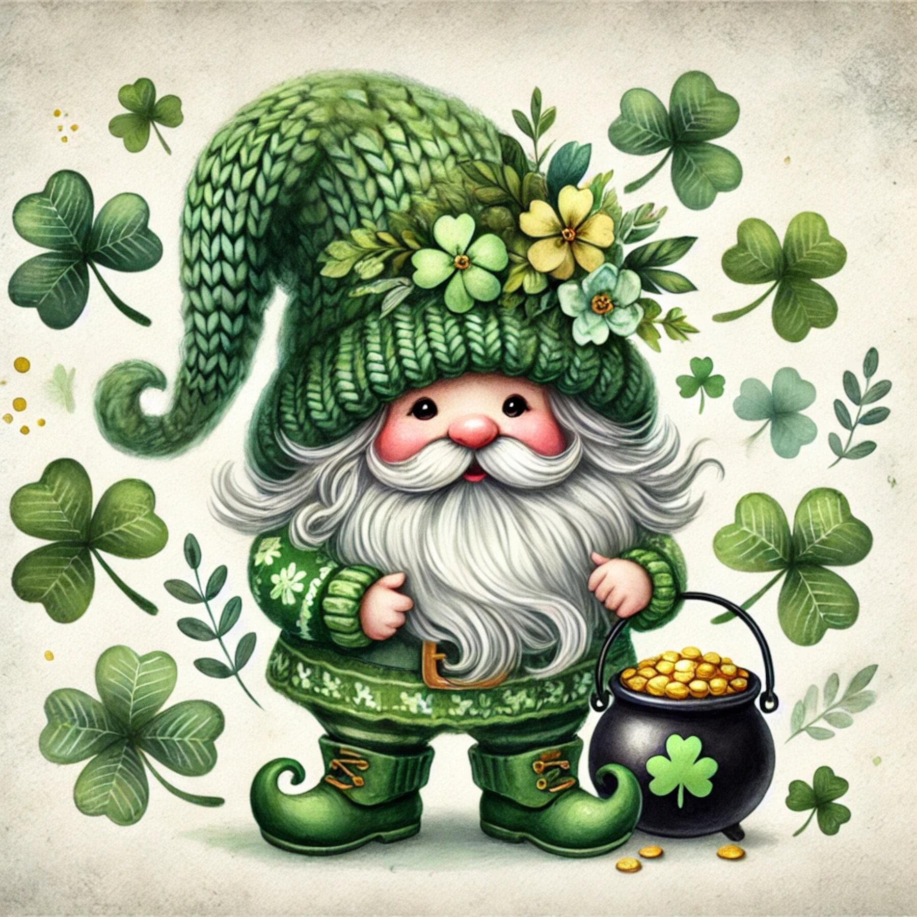 St. Patricks Day Gnomes 2, JPG Clipart Images, Irish Heritage, Shamrock ...