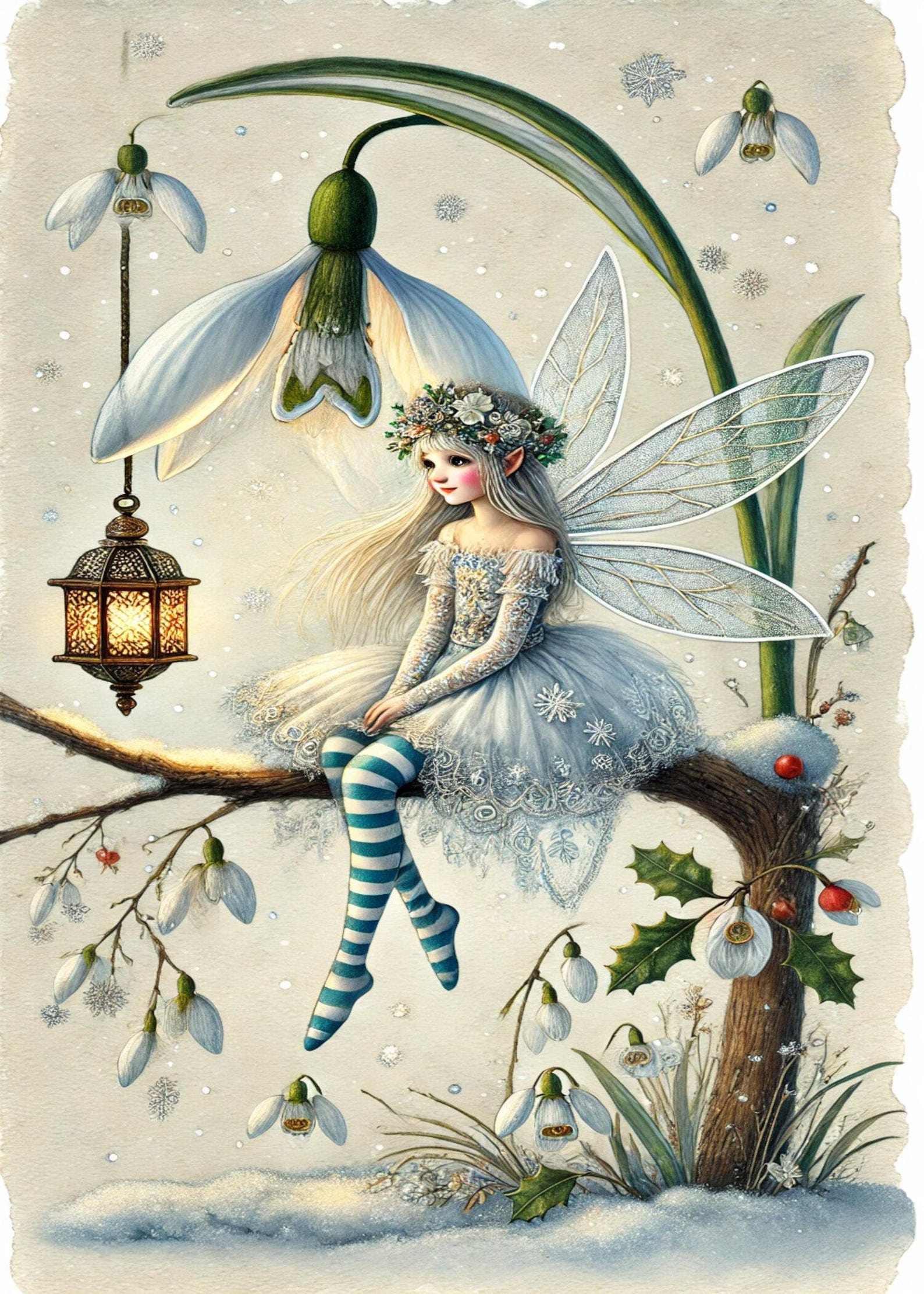 Snowdrop Fairy, Whimsical Fairy, Winter Fairy, Snowdrops, Festive Scene ...