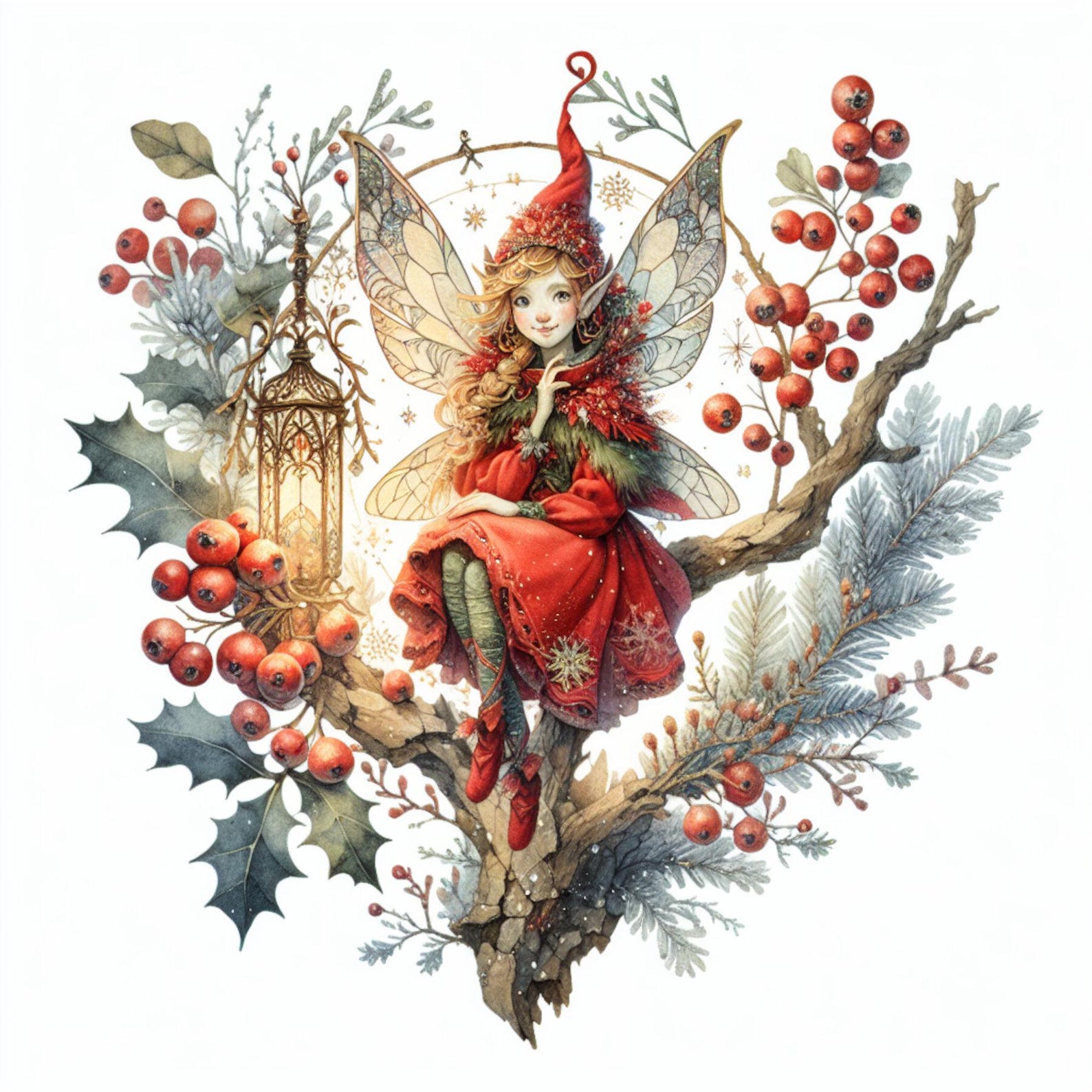 20 Christmas Fairy Clipart Bundle, Christmas JPG Bundle, Fantasy ...