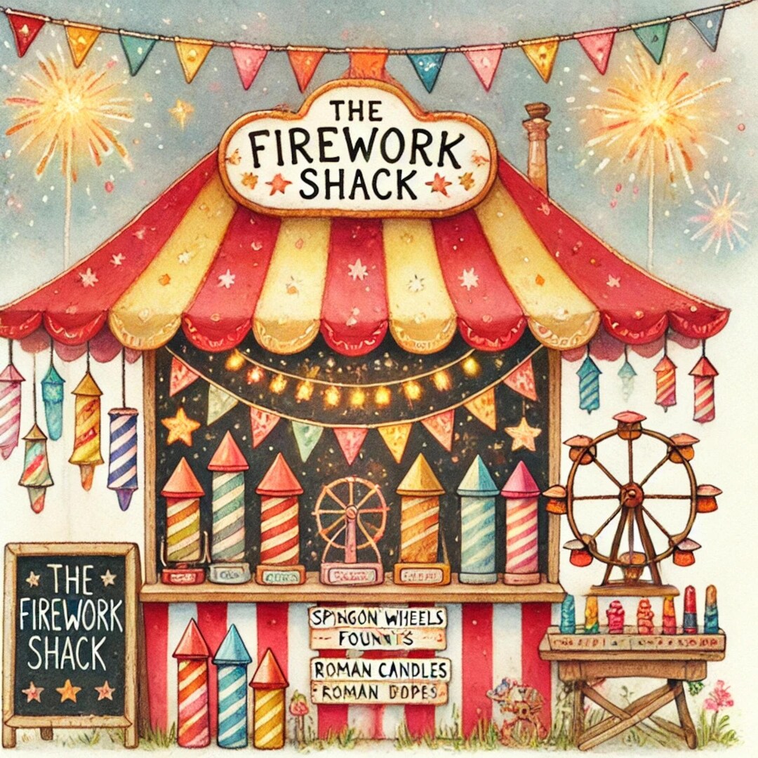 Fireworks, Fireworks Clipart, Watercolor Firework, Sparkler Art, 4th ...