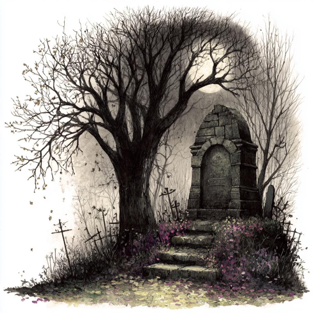 Graveyard Art, Haunted Scene, Gothic Graveyard, Tombstone Stairs ...