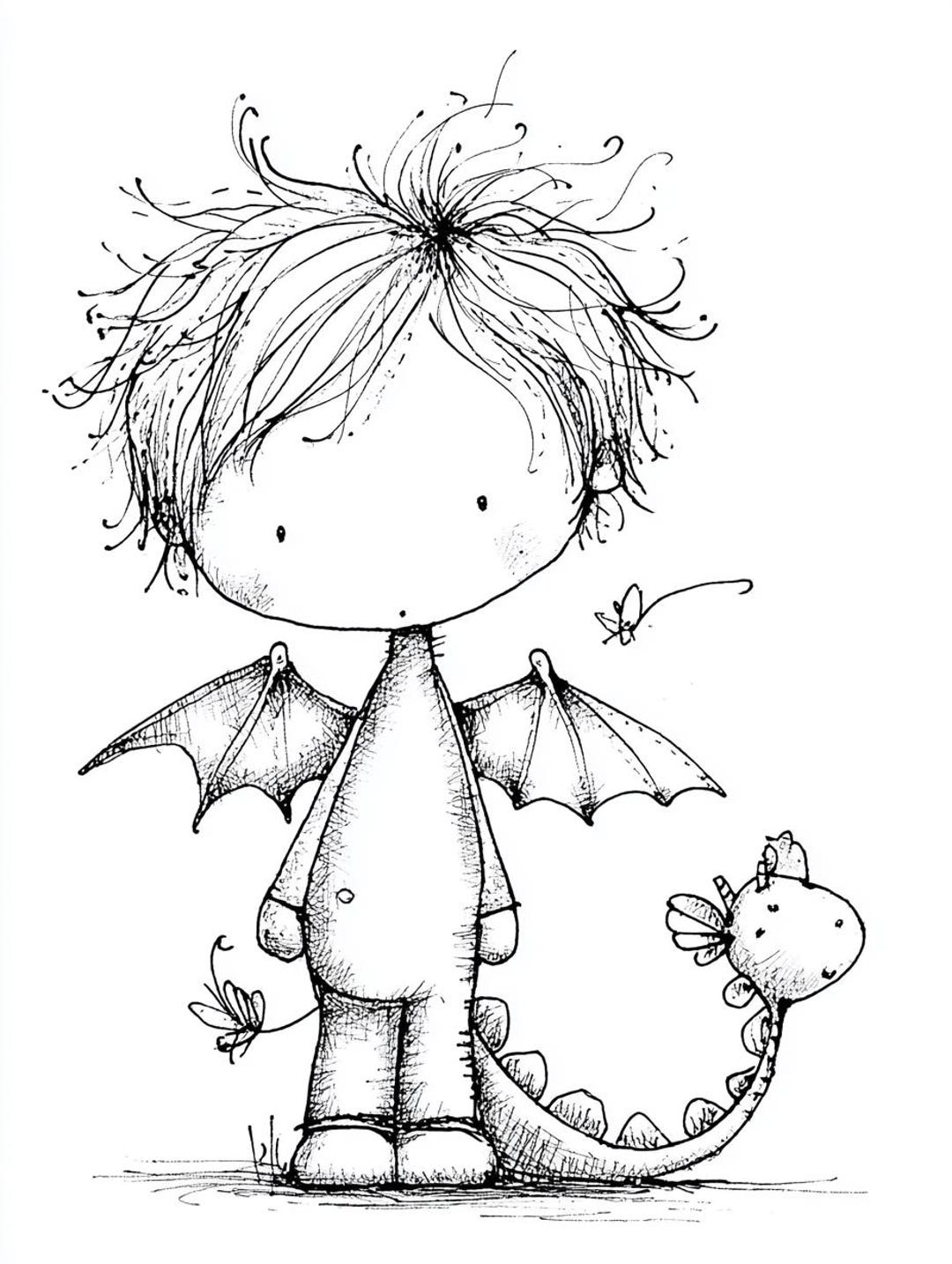 Dragon Kid Art, Cute Wing Suit, Tail Costume, Tiny Dragon Boy, Fantasy ...