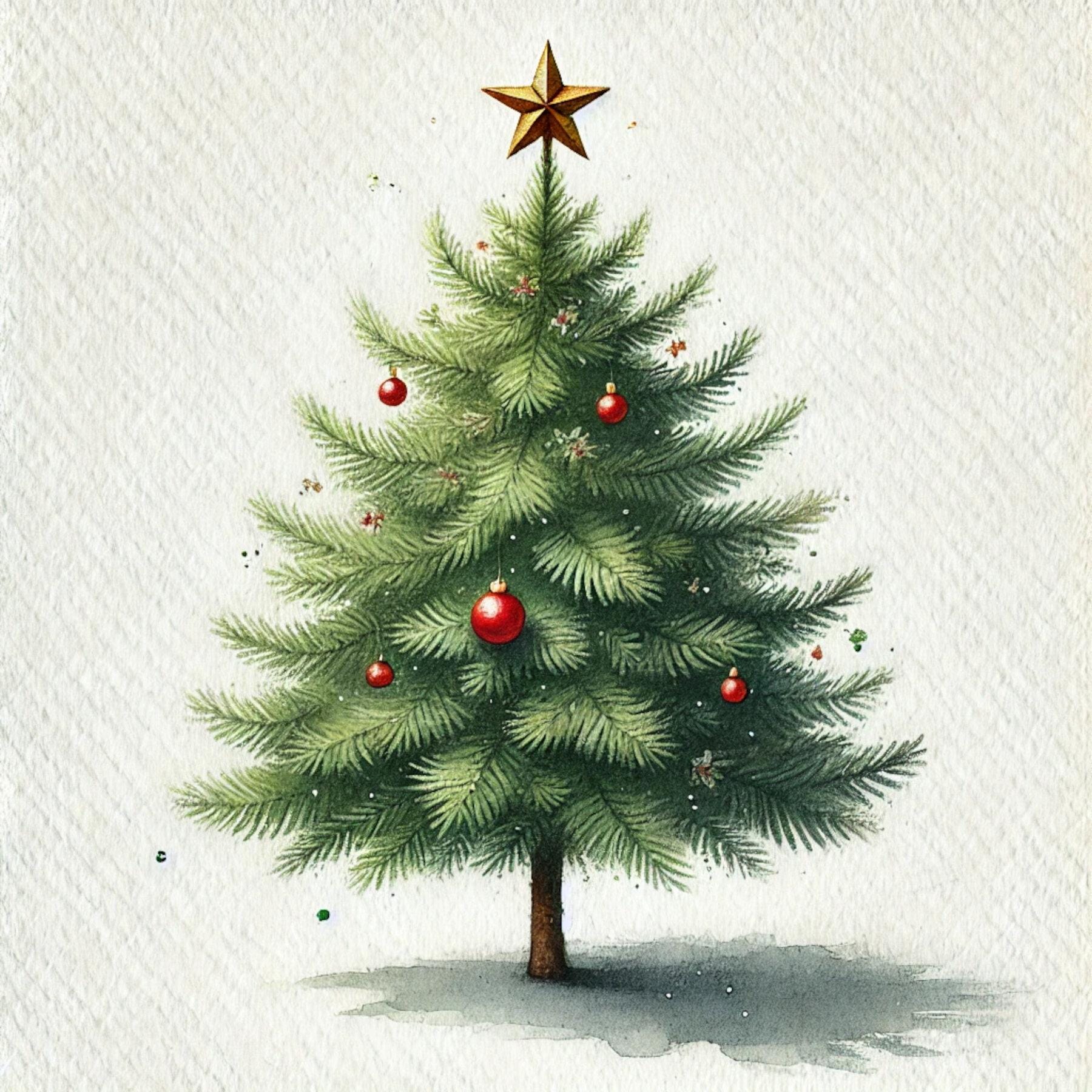 Whimsical Watercolour Christmas Tree Images, Christmas Tree Clipart ...