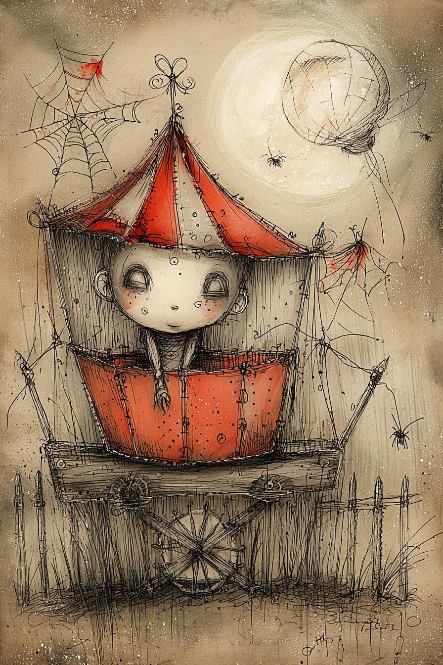 Gothic Nursery, Creepy Cute Art, Haunted Baby Room, Red Circus Theme ...