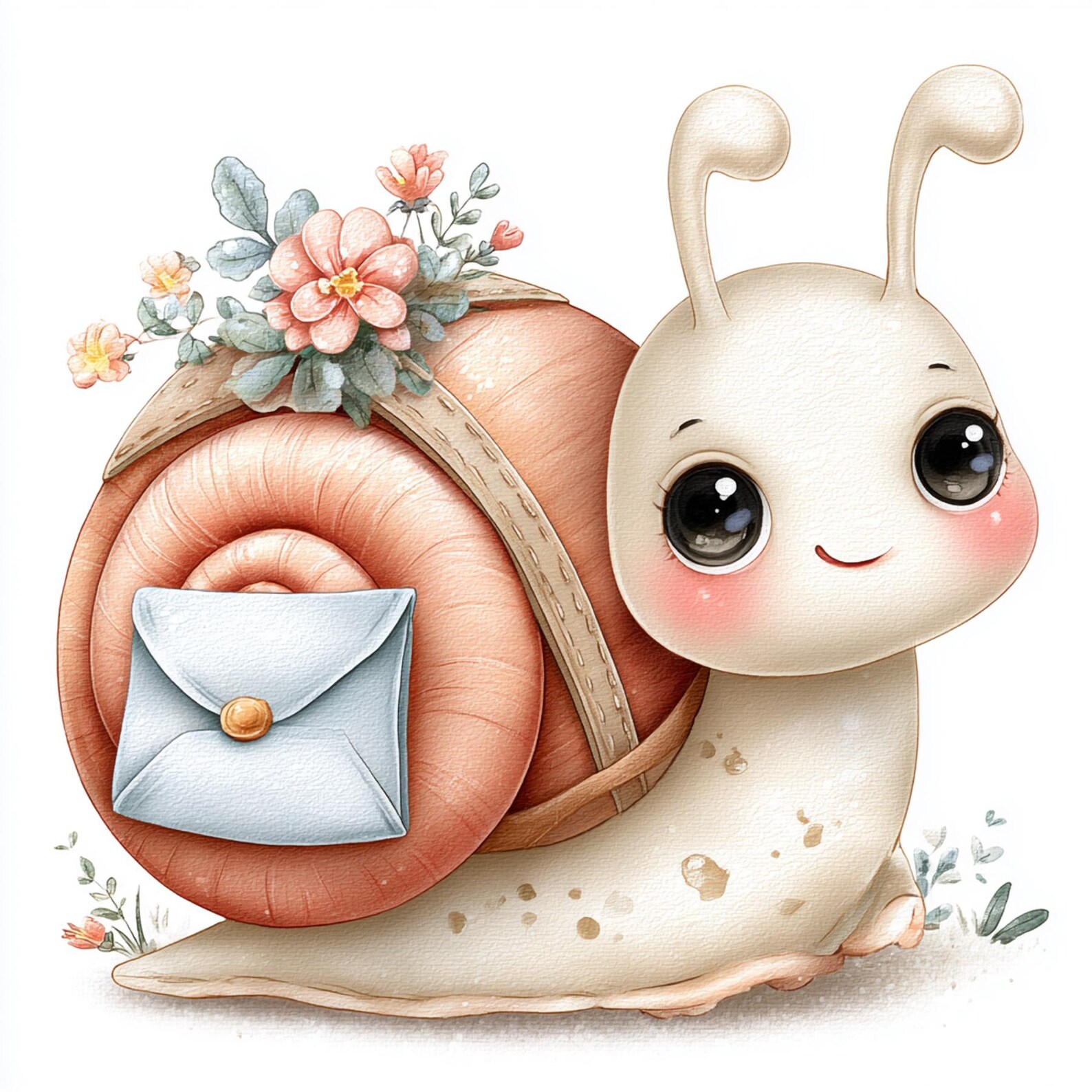 Mail Snail, Cute Snail, Snail Art, Snail Clipart, Letter Snail, Kawaii ...