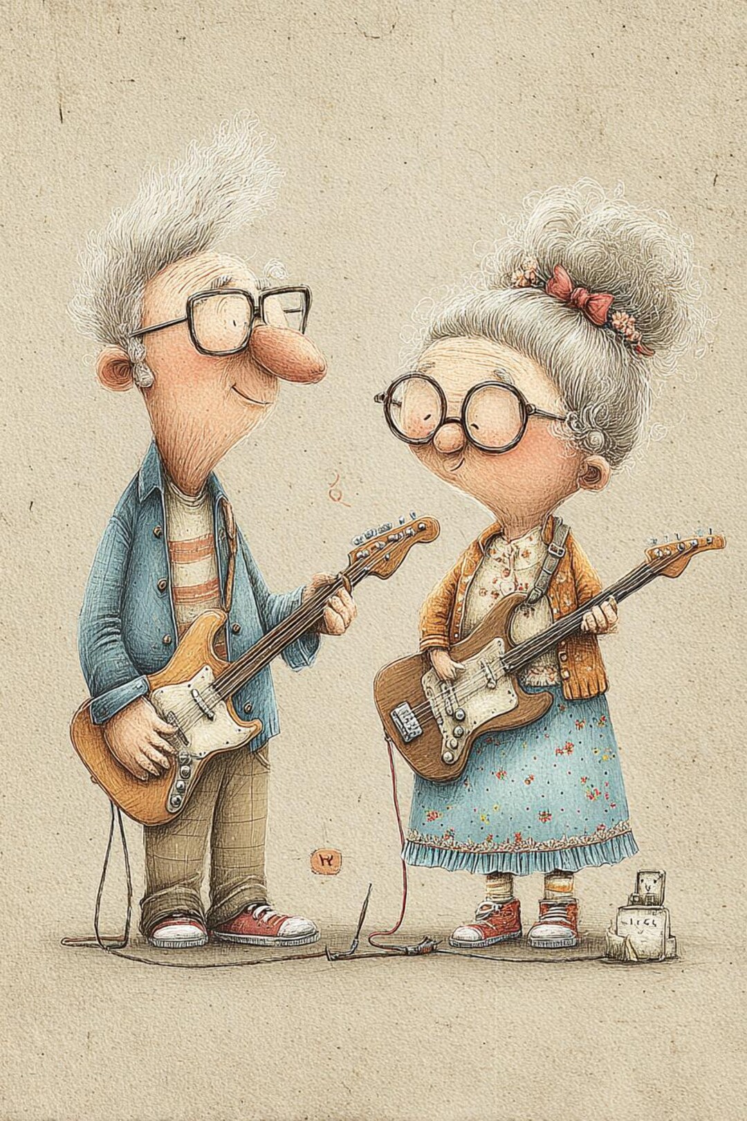 Old Rock Band, Grandma Guitar, Grandpa Guitar, Senior Musicians ...
