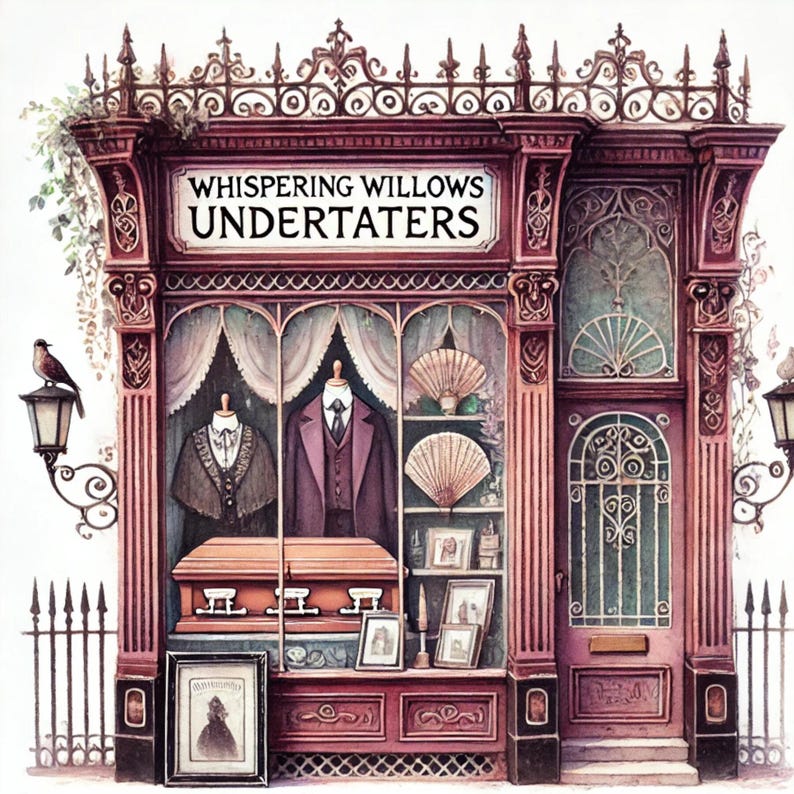 The Undertakers, Funeral Clipart, Undertaker Art, Gothic Watercolor ...