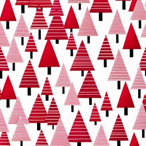 10 Red Christmas Tree Repeat Pattern Clipart, 12x12 Size, Scrapbooking ...