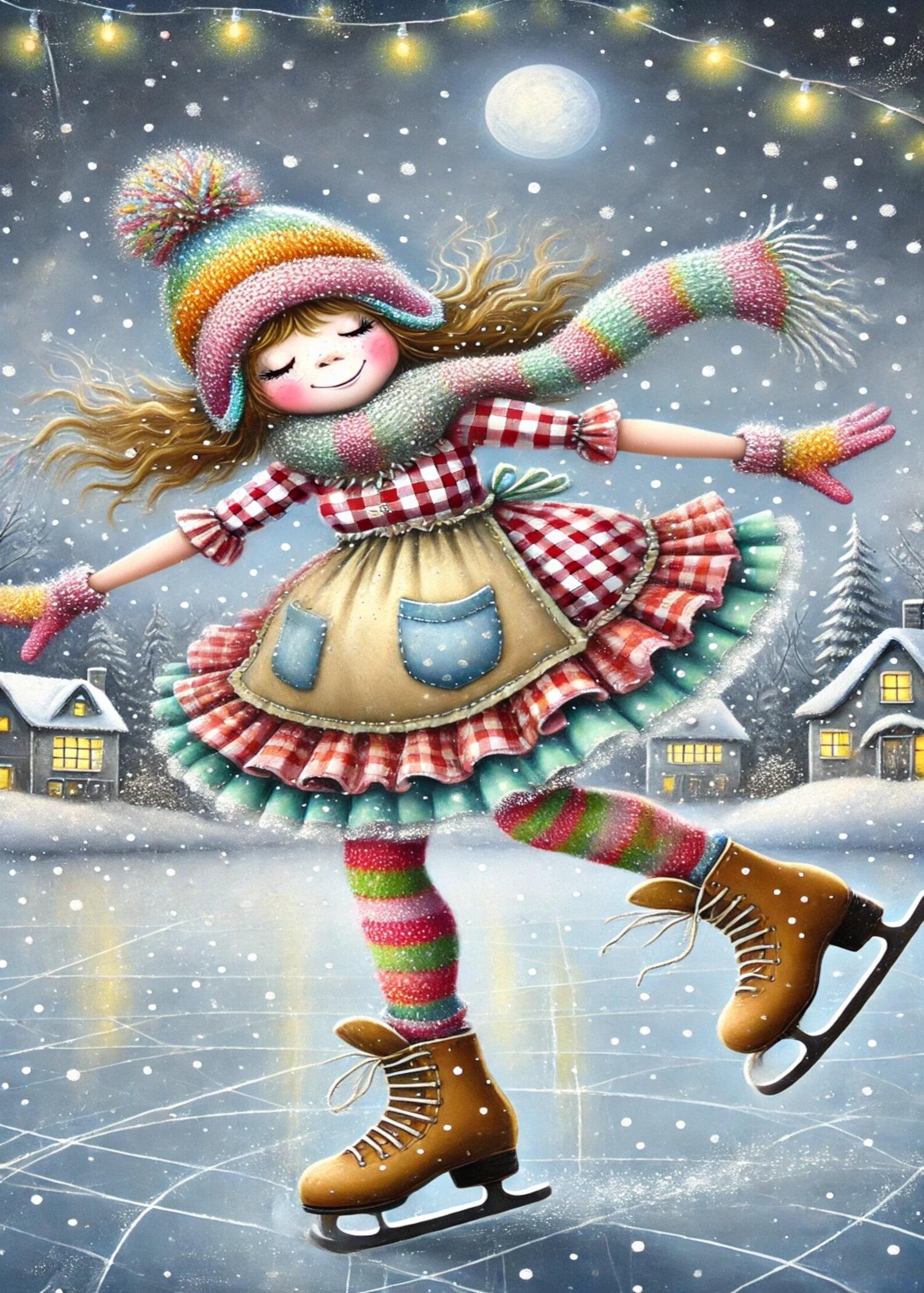 10 Whimsical Ice Skating Clipart: Fun, Playful Characters Gliding on ...