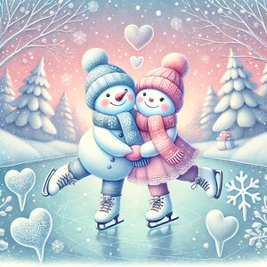 Winter Romance - Polar Bears, Penguins, Snowmen, Winter Scene,, Winter ...