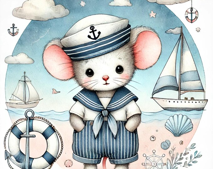Cute Sailor Animal Clipart, Nautical Nursery Clipart, Ocean Clipart ...