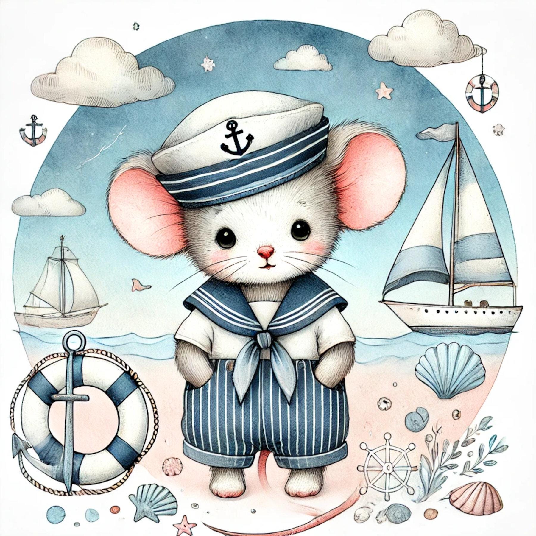 Little Sailors, Nautical Clipart, Cute Sailor Creatures, Sailor Theme ...