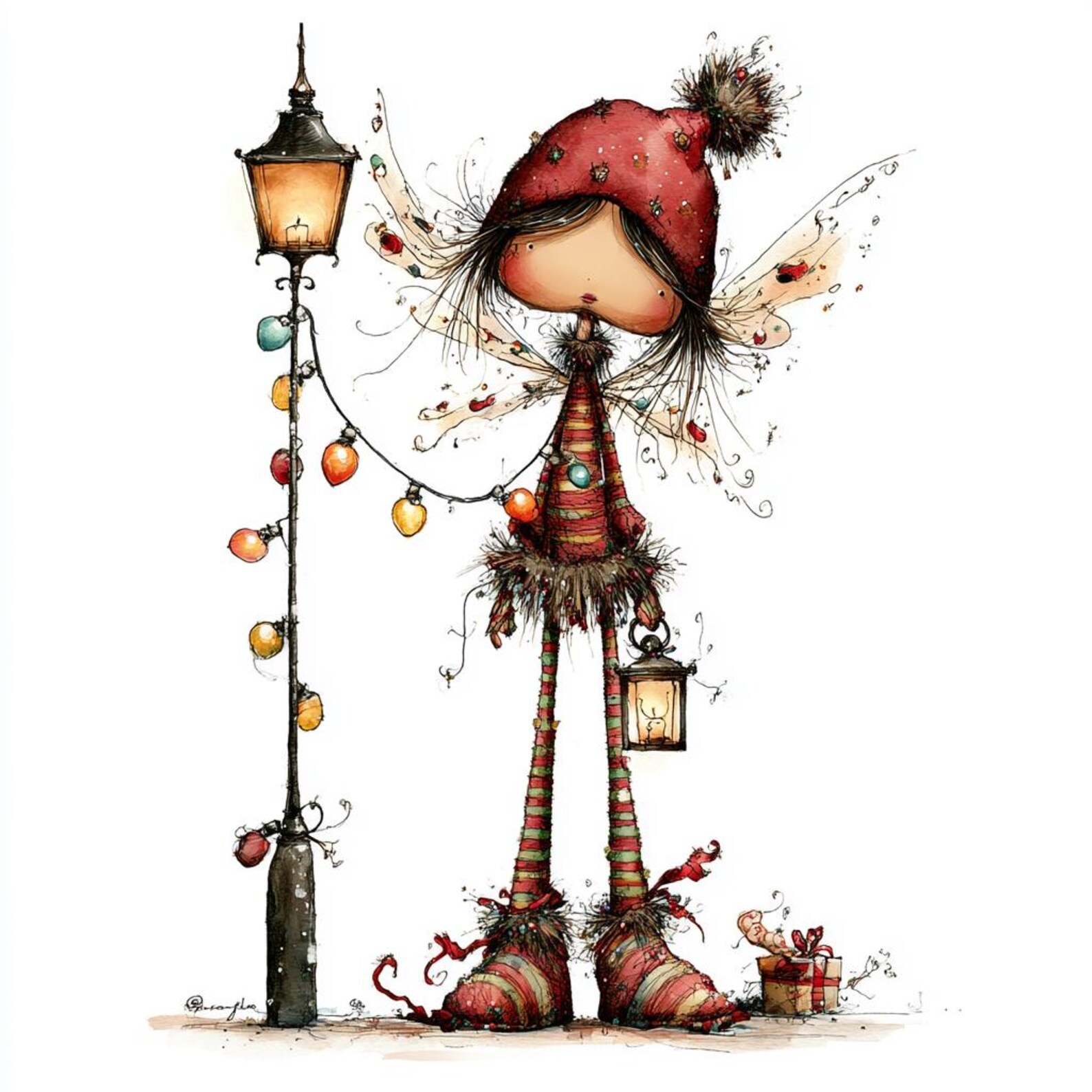 Miri, Christmas Fairy, Festive Lantern, Winter Lights, Red Hat, Cozy ...