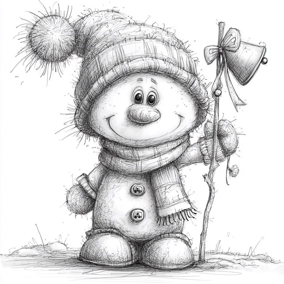 Whimsical Snowman Collection, Cozy Winter Christmas Art Prints, Cute ...