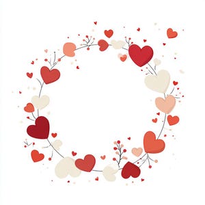Heart Wreath Clipart, Valentine's Day Circle Frame PNG, Love Wreath ...