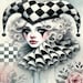 Harlequin, Whimsical Harlequin, Watercolour Art, Checkerboard Theme ...