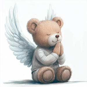 Whispers of Heaven, Angel Teddy, Cute Bear Art, Praying Bear, Baby ...