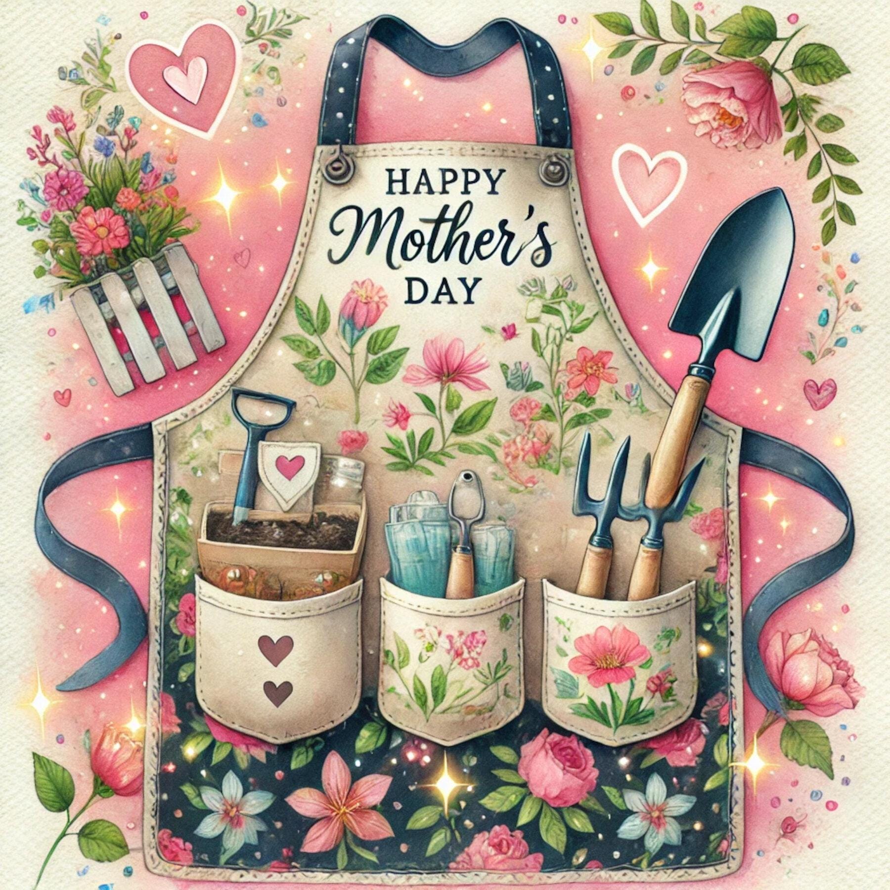 Gardening Mum, Mothers Day, Cute Clipart, Whimsical Images, Mother ...