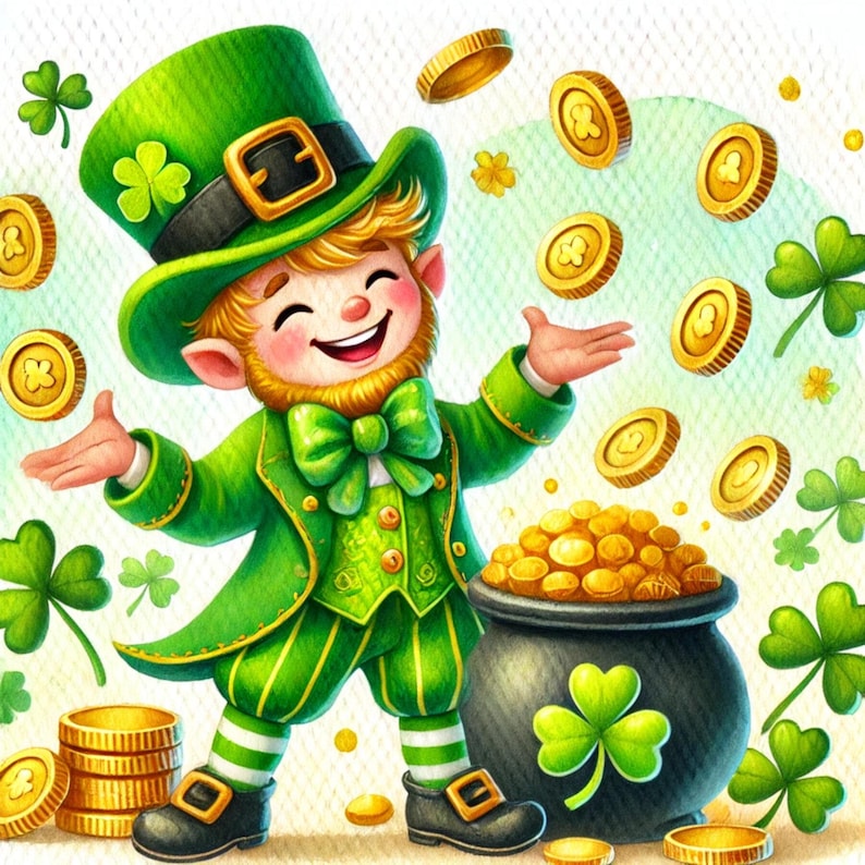 The Leprechaun, Luck of the Irish, Shamrock, Rainbows, Whimsical ...