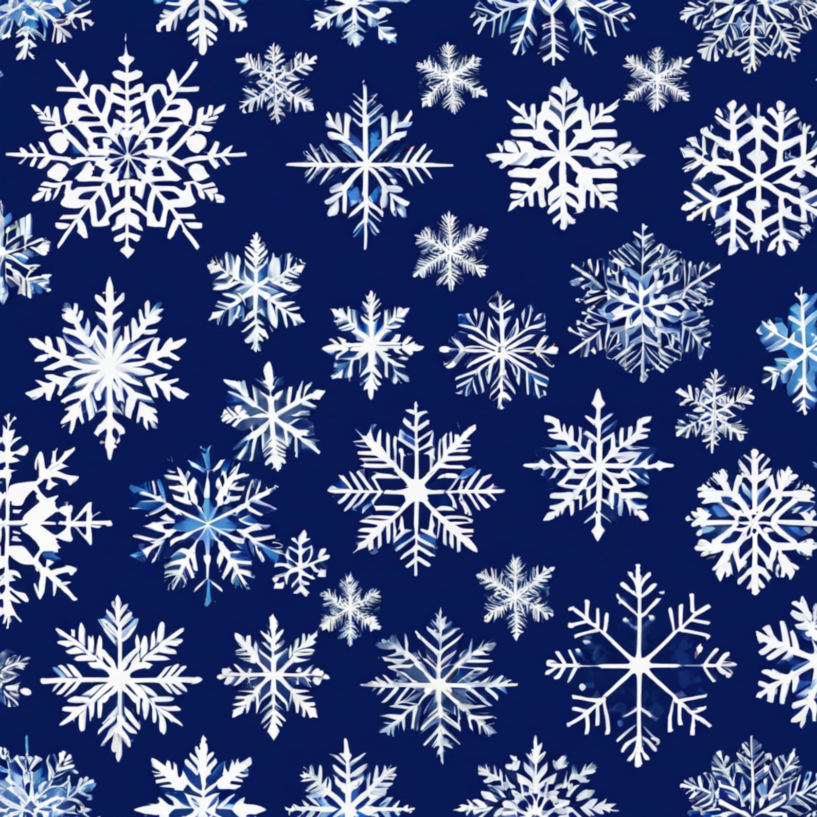10 Blue Snowflake Repeat Pattern Clipart, 12x12 Size, Scrapbooking ...