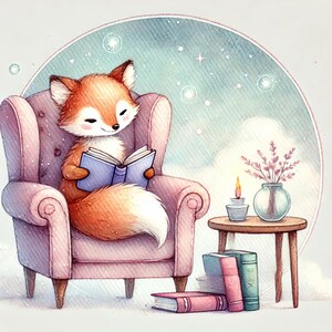 Reading Animals, Whimsical Animals, Reading Books, Cozy Settings ...