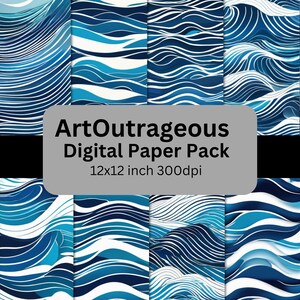 Seafoam, Digital Papers, Scrapbooking Papers, 12x12 Inch, 300dpi, Junk ...