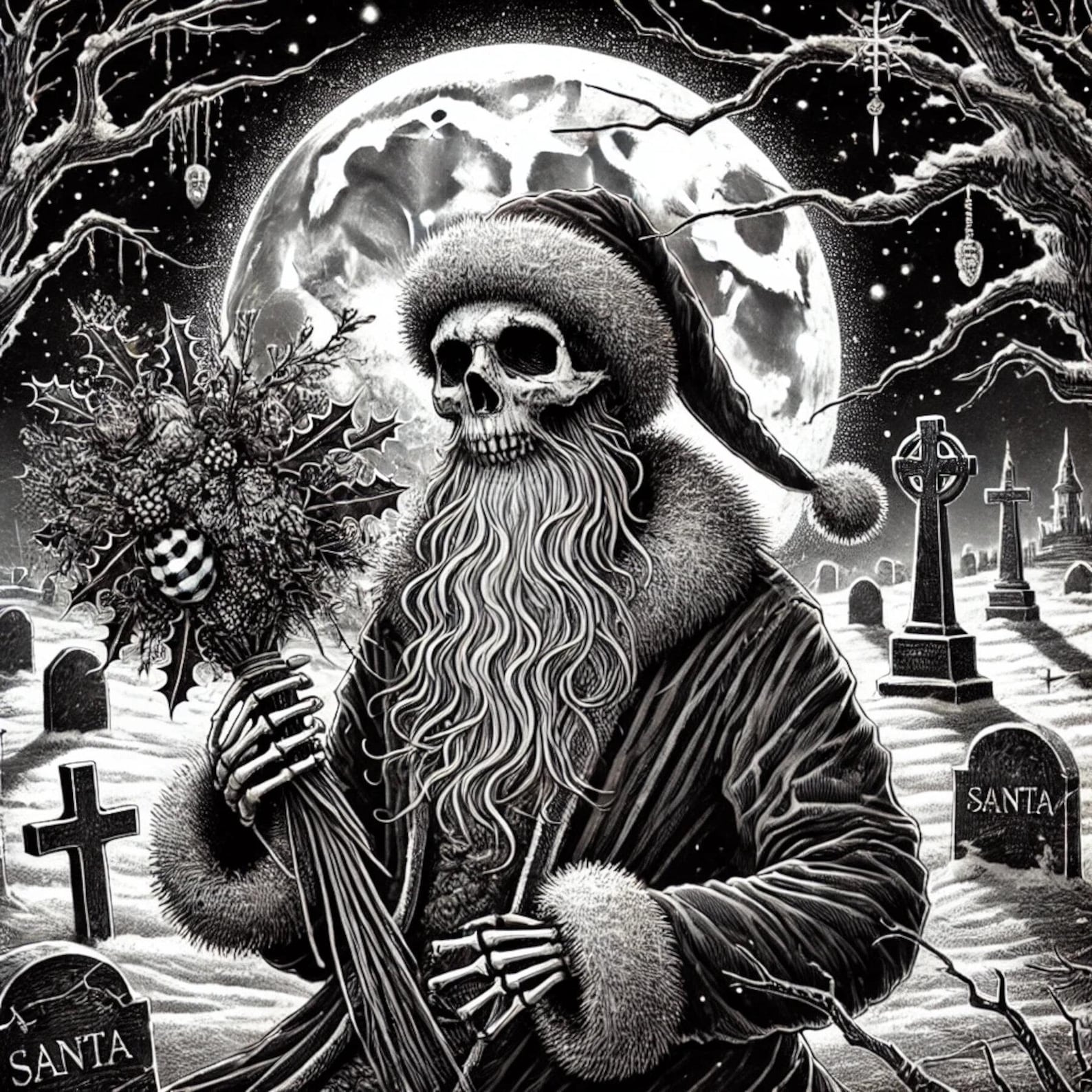 10 Dark Santa Clipart Images, Digital Prints, Santa Clipart, Santa ...