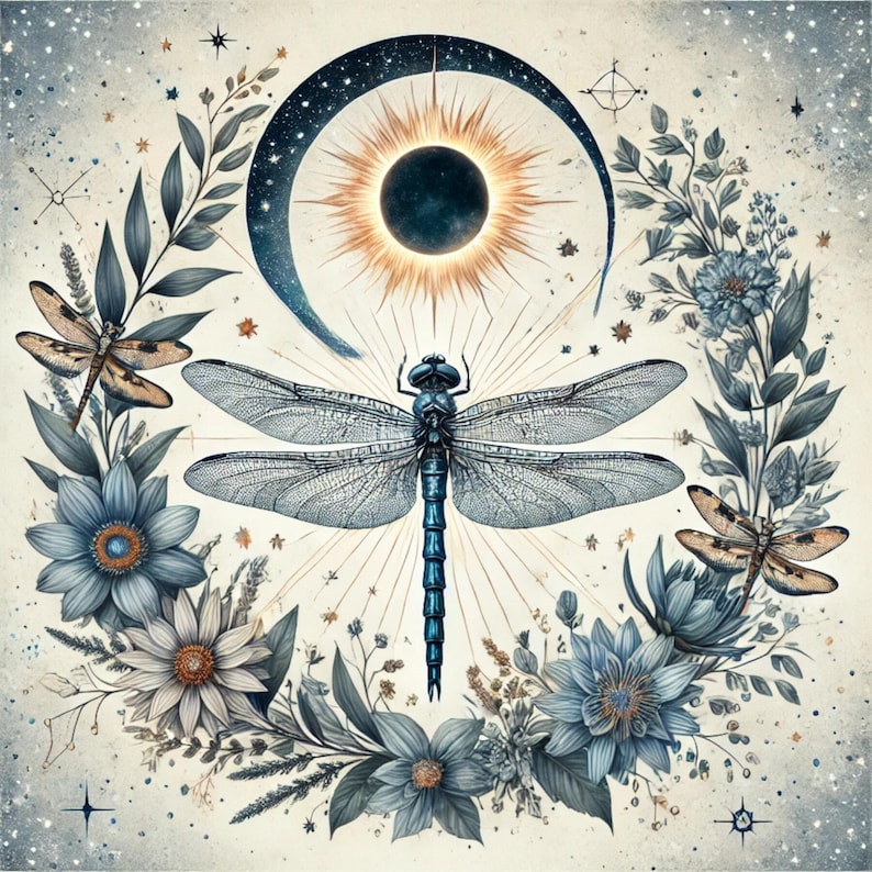 Celestial Dragonfly, Fantasy Clipart, Dragonfly, Celestial Image ...