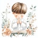 First Communion Boy CLIPART, Praying Child Watercolor, Religious ...