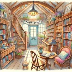 Village Book Shop, Cosy Bookshop, Vintage Decor, Colourful Books ...