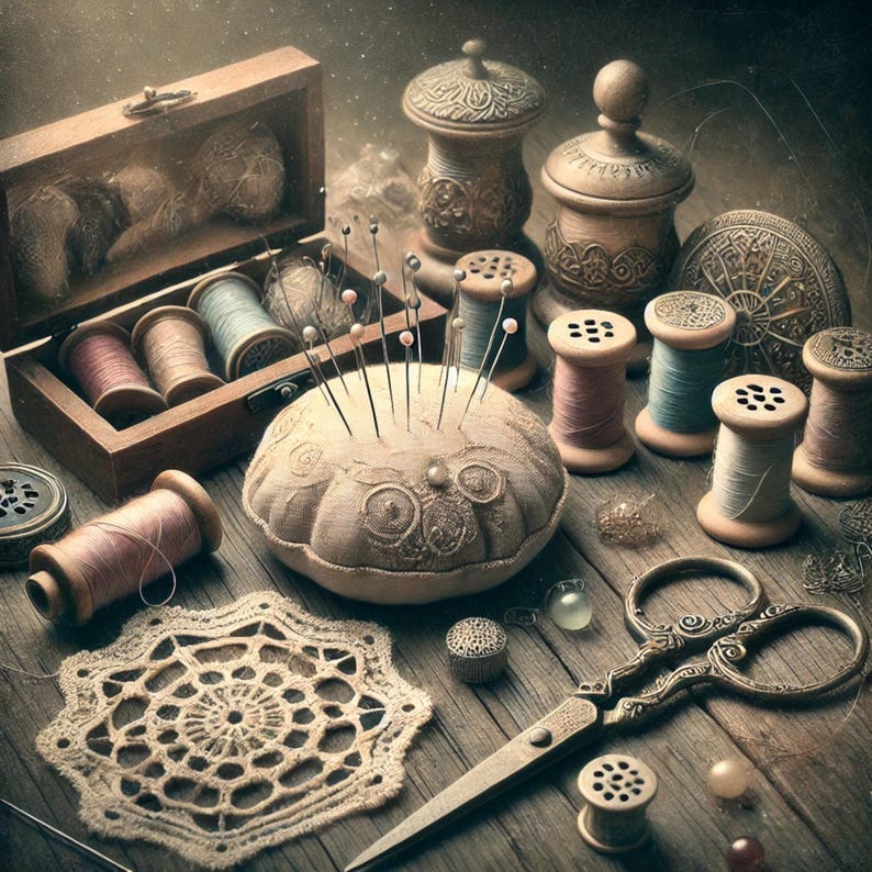 10 Vintage Sewing Clipart, Sewing Clipart, Vintage Aesthetics, Vintage ...