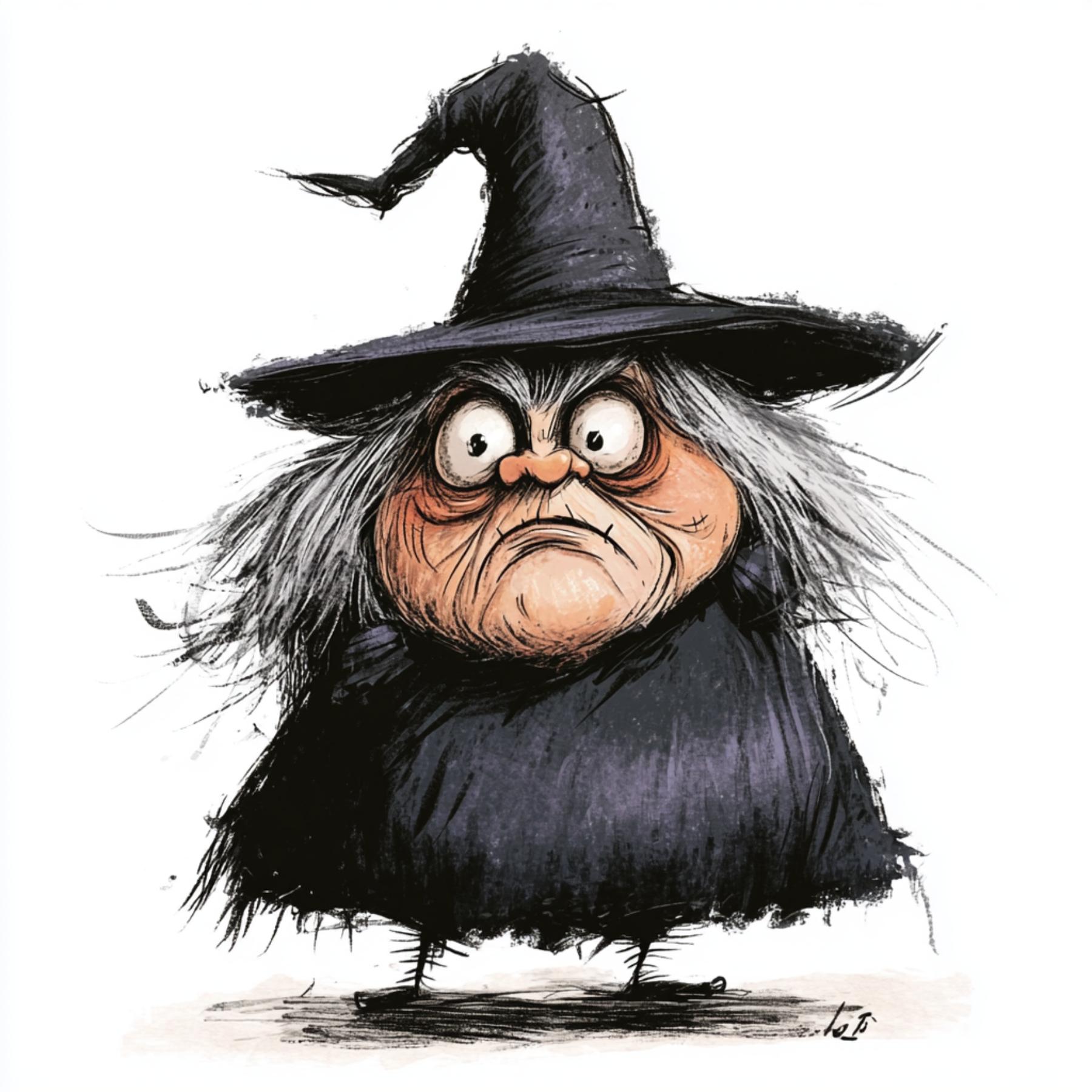 Grumpy Witch, Witch Clipart, Grumpy Witch, Funny Witch, Cartoon Witch ...